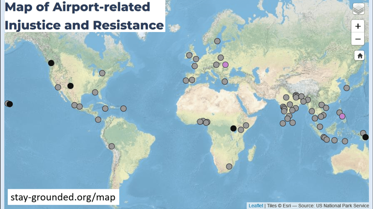 Map of Airport-related Injustice and Resistance, an introduction